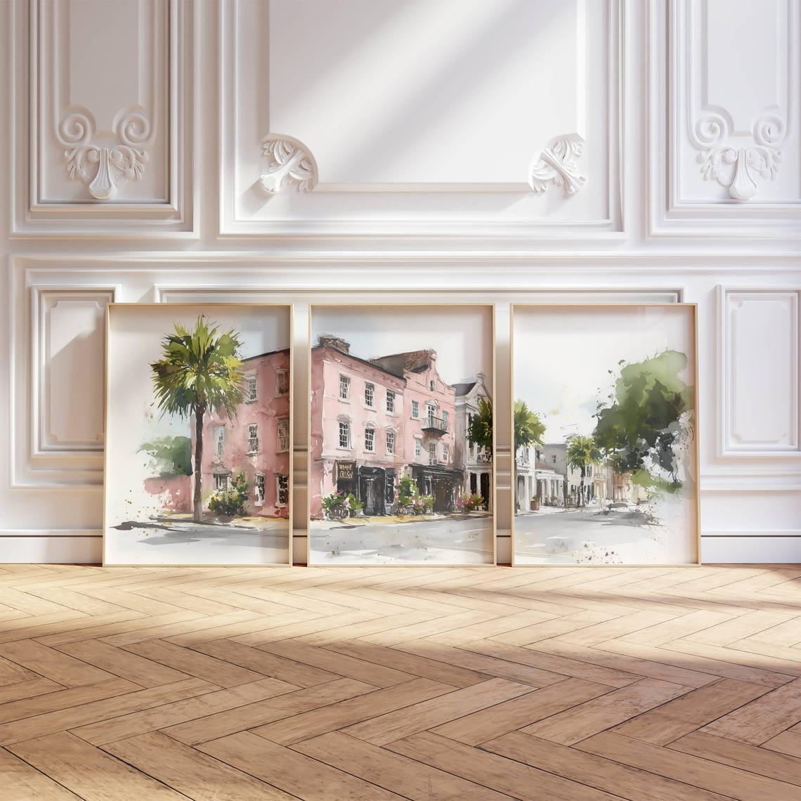 UNFFRAMED 3 Poster Set Dopamine Decor Set Of 3 Pink Coastal Posters ...