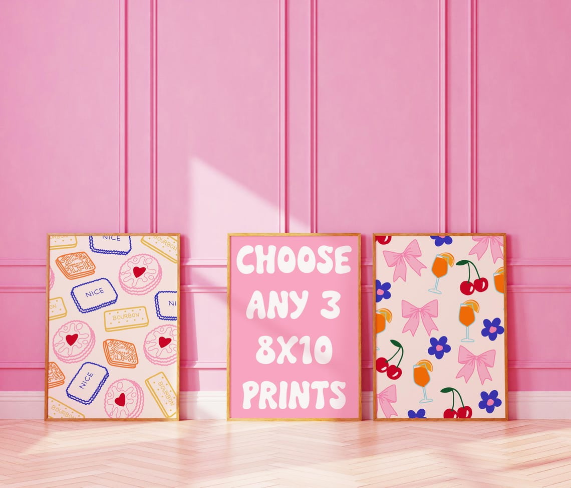 UNFFRAMED 8X10 Art Print Bundle: Pick Any 3 Designs Mix And Match Set 3 ...