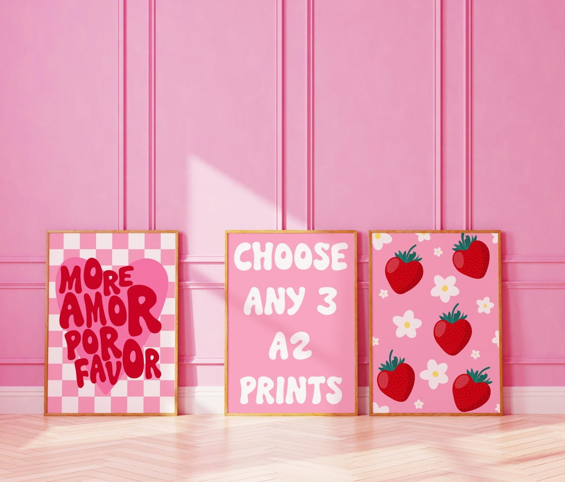UNFFRAMED A2 Prints: Mix And Match Wall Art Bundle Set 3 Prints 20x30 ...