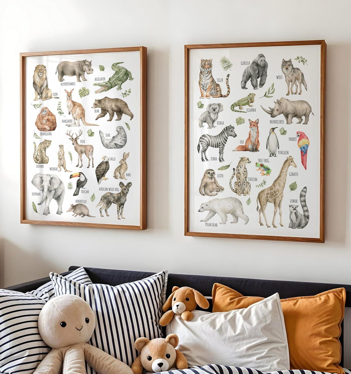 UNFFRAMED Animal Posters, Safari Wall Art, Animal Species 'S Decor, Set ...
