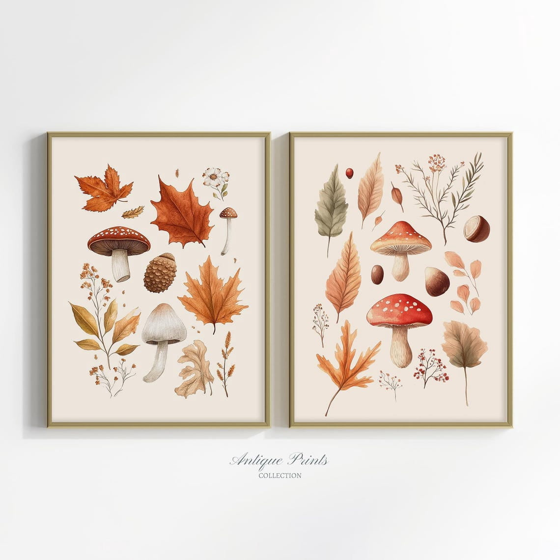 UNFFRAMED Autumn Botanical Wall Art, Fall Leaves Set Posters, Autumn ...