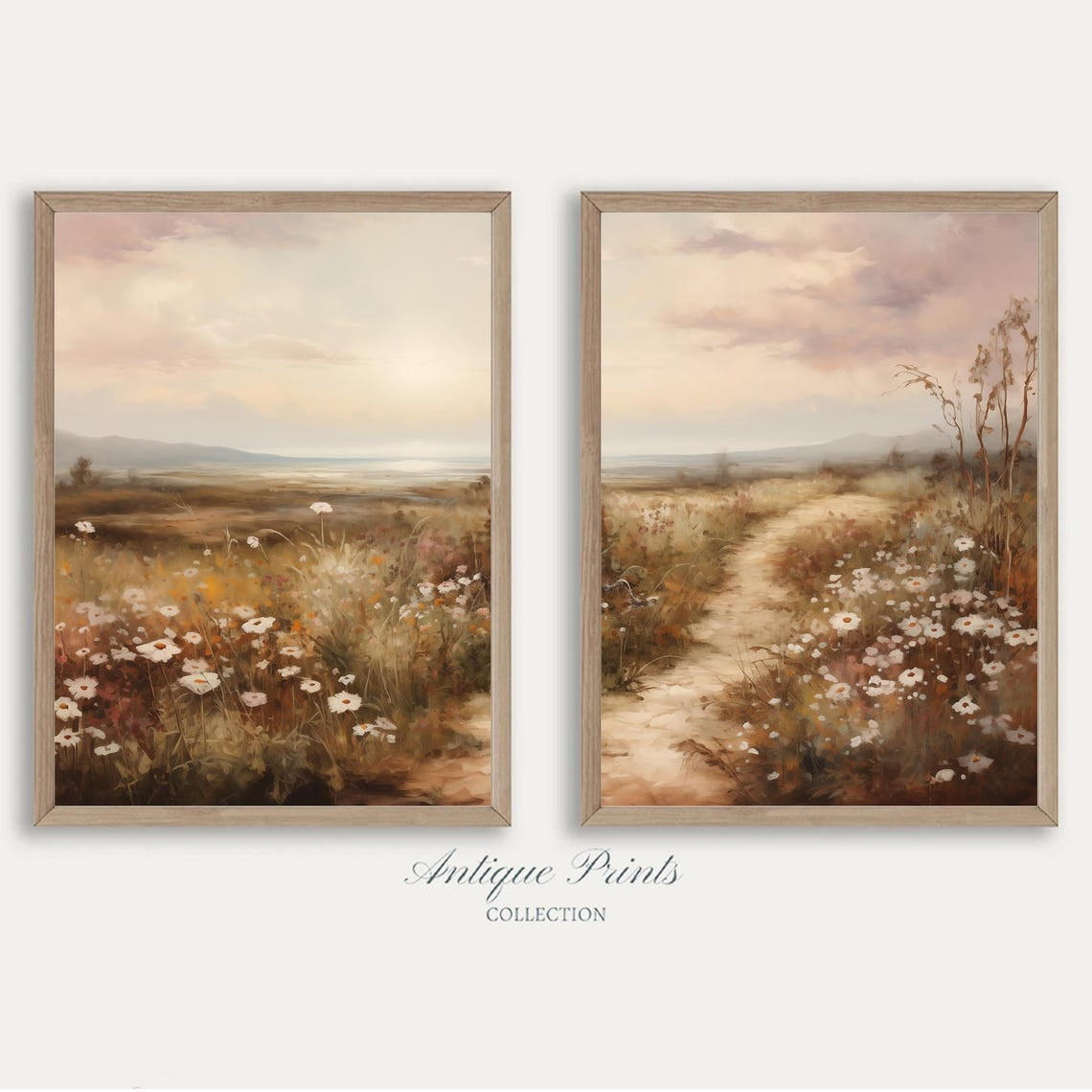 UNFFRAMED Autumn Country 2 Pieces Fall Wall Art, Wildflower Field Set ...