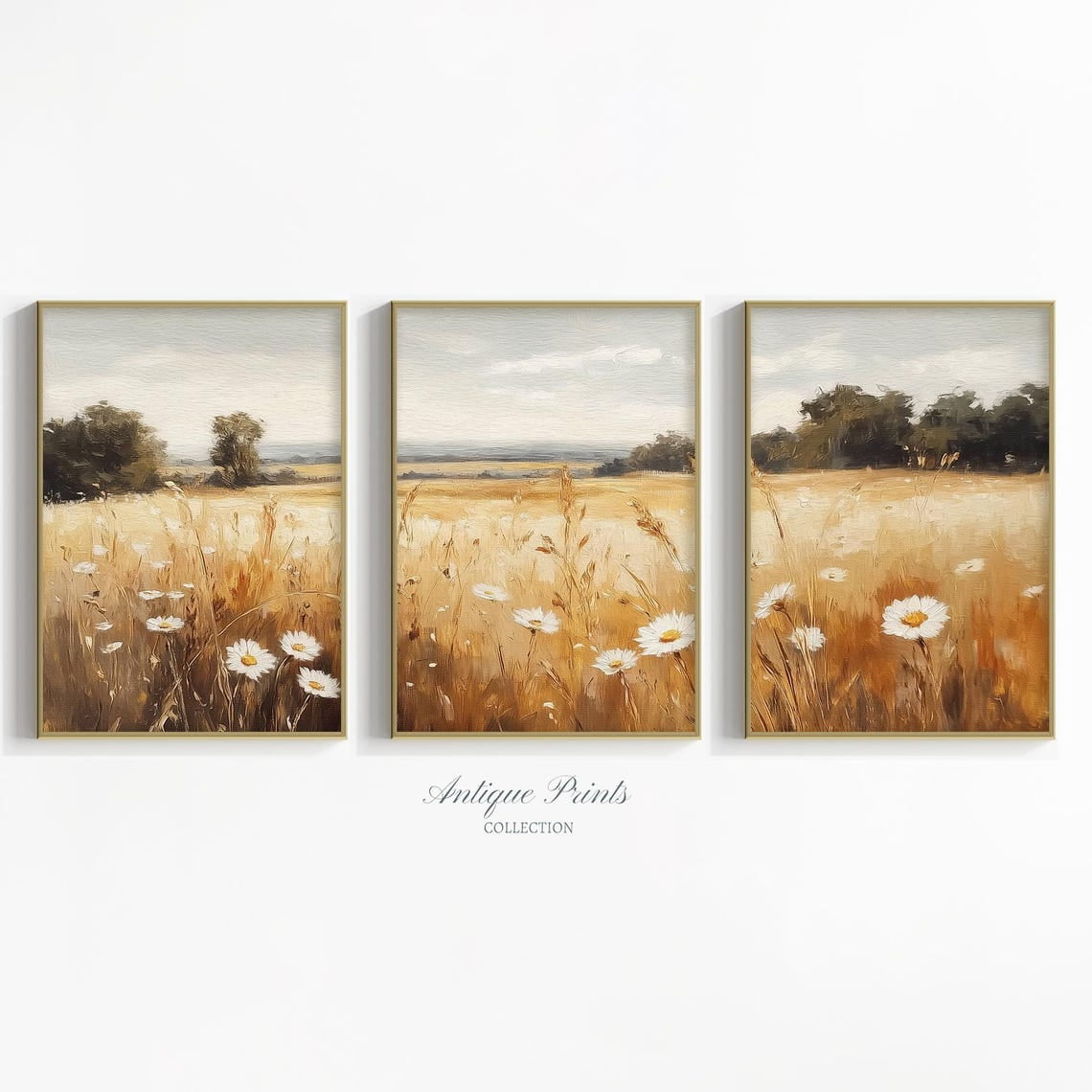 UNFFRAMED Autumn Wildflower Field Set Posters, Country 3 Pieces Fall ...