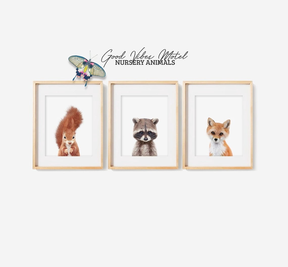 UNFFRAMED Baby Animal Posters For Nursery, Set Of 3 Posters, Woodland ...