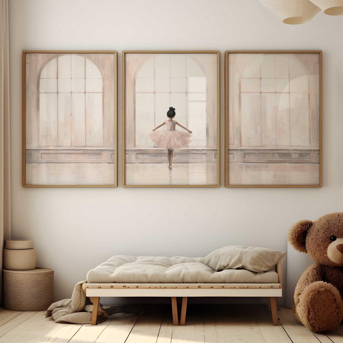 UNFFRAMED Ballerina Nursery, Ballet Art, Vintage Pink Girls Room ...