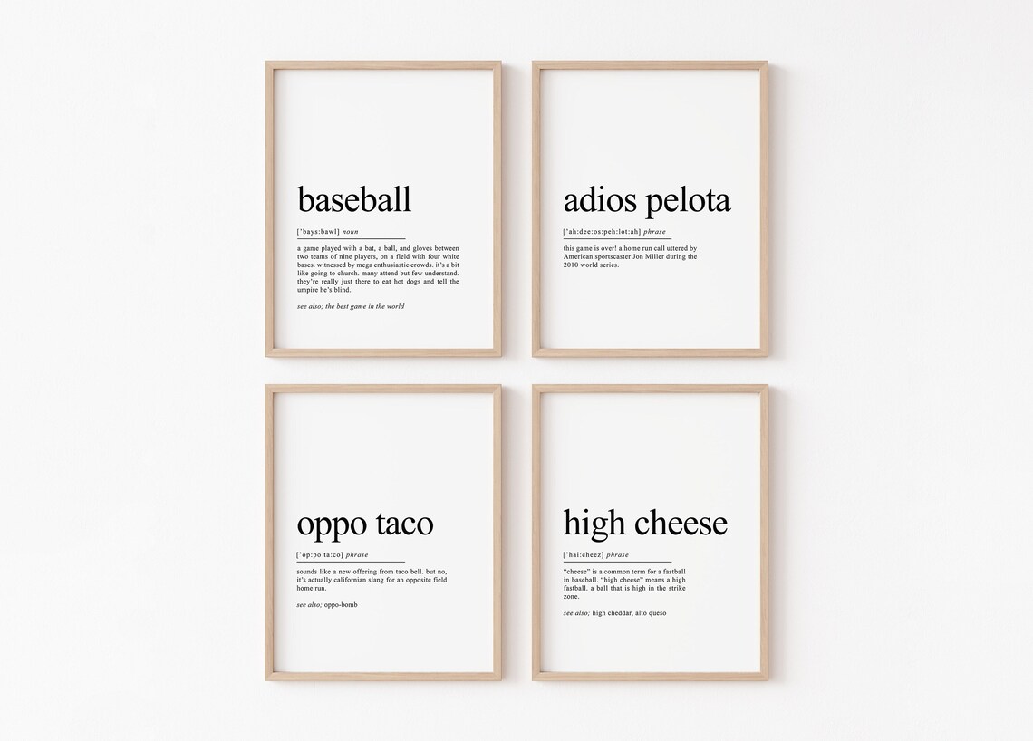 UNFFRAMED Baseball Room Decor Set Posters, Baseball Fan Posters For ...