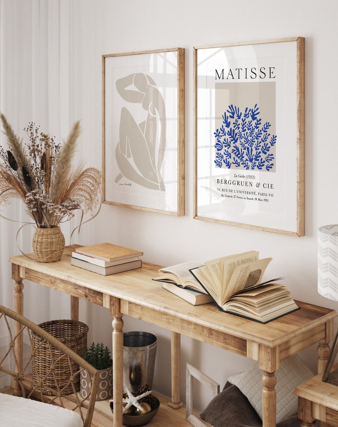 UNFFRAMED Beige Set Posters, Beige Poster, Blue La Gerbe, Neutral ...