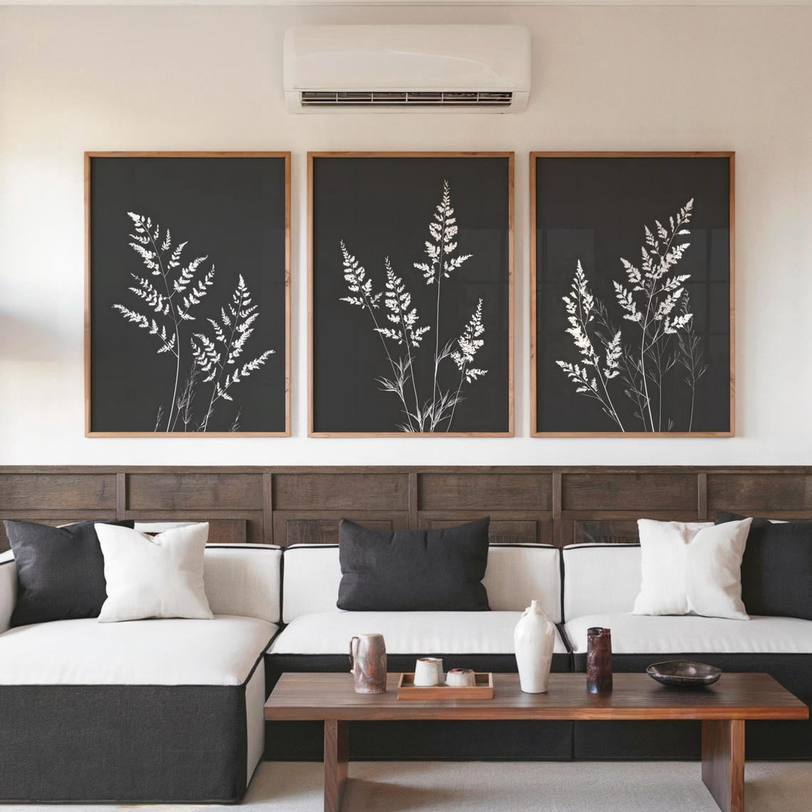 UNFFRAMED Black And White Botanical Poster Set, Aesthetic Black And ...