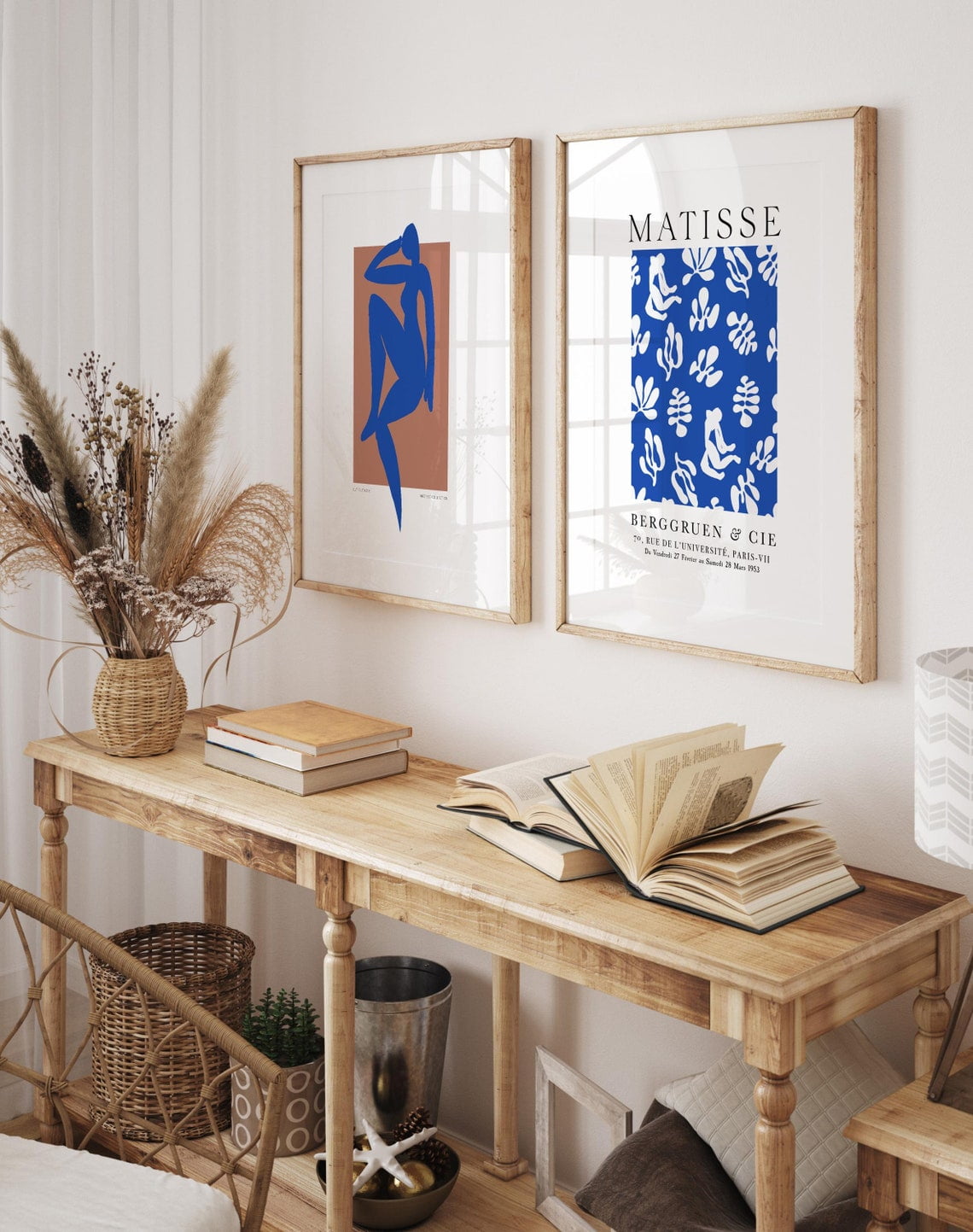 UNFFRAMED Blue Set Posters Boho Floral Terracotta Posters, Trendy Brown ...