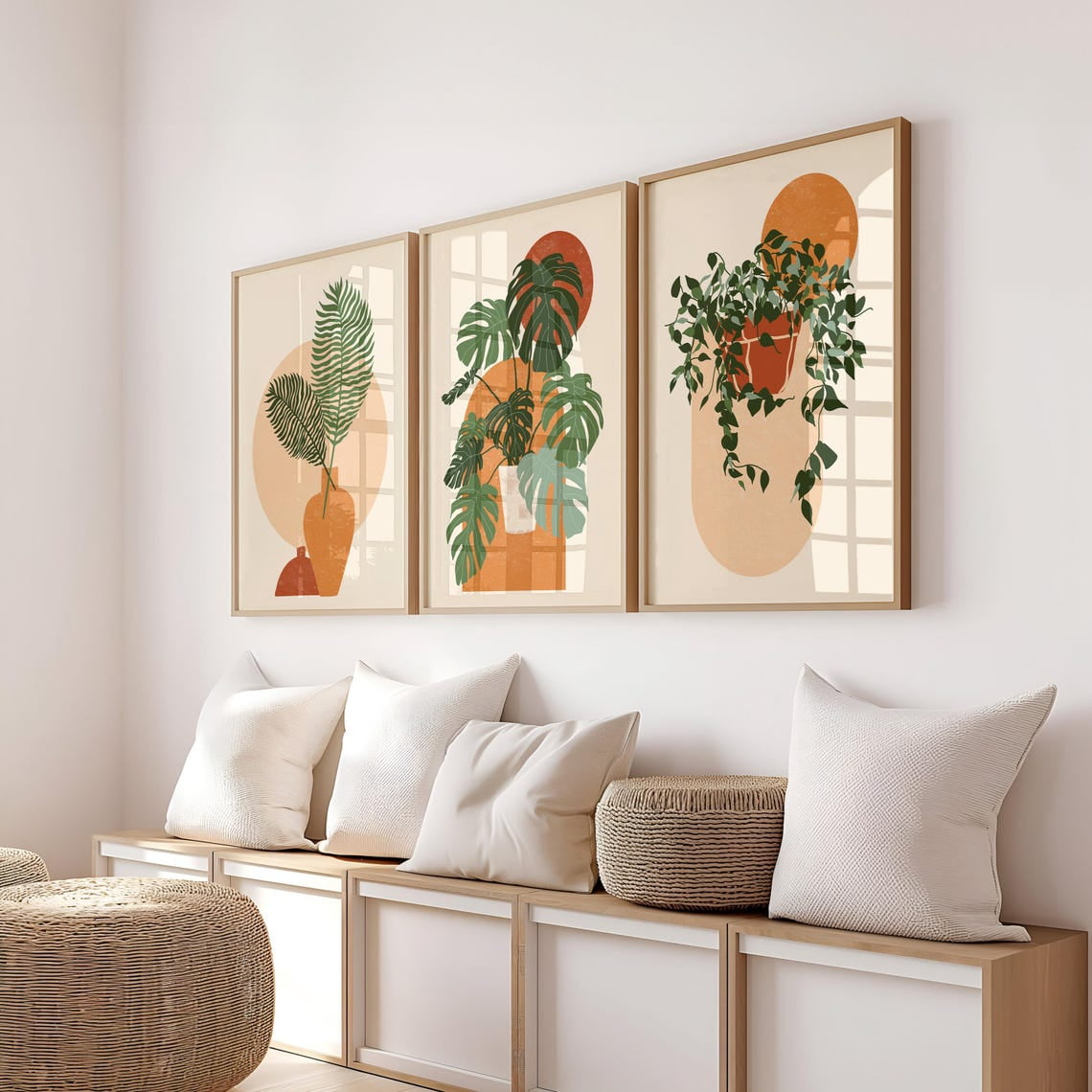 UNFFRAMED Boho Botanical Art Set, Boho Botanical Posters, Plant Decor ...