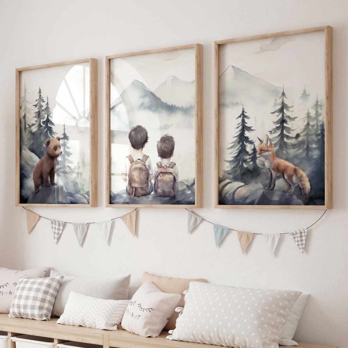 Luvia Brother Room Decor, Boy Adventure, Shared Brother Room Woodland ...