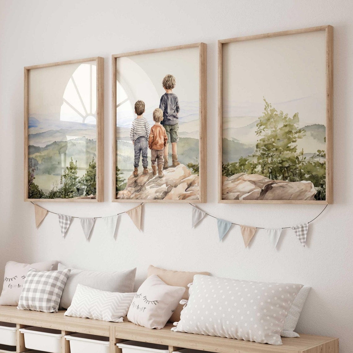 Luvia Brothers Print, Three Brothers Poster, Set Of 3, Outdoors Nursery ...