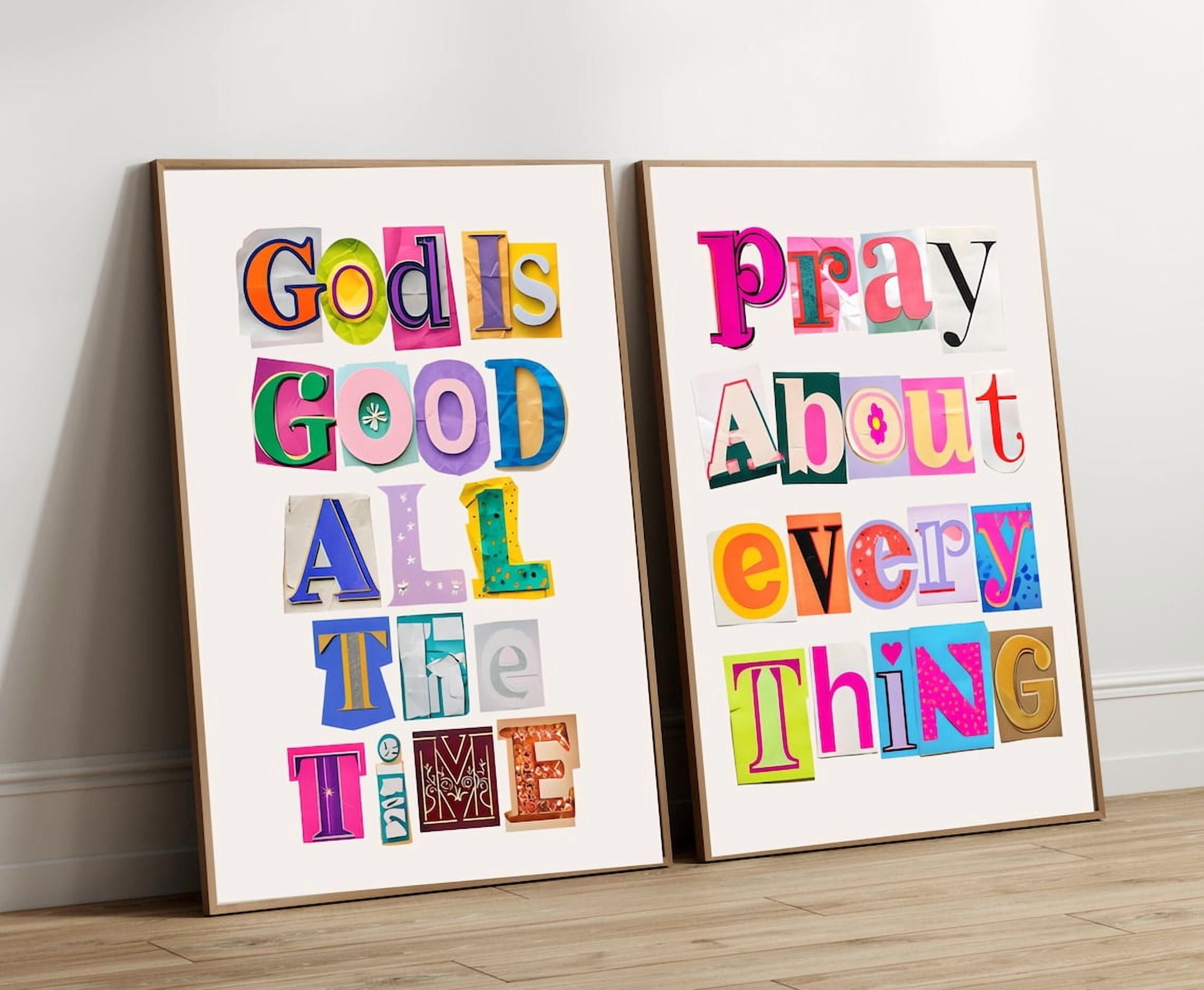 Luvia Christian Set Of 2, God Is Good All The Time & Pray About ...