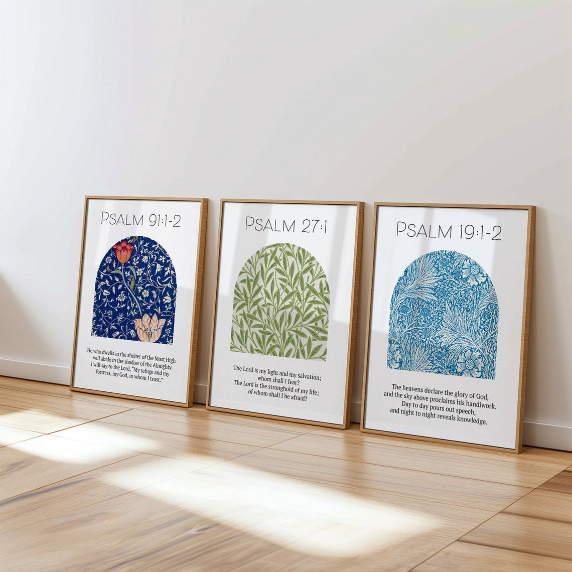 UNFFRAMED Christian Wall Art Set Of 3, Psalm Poster, Modern Art, Psalm ...