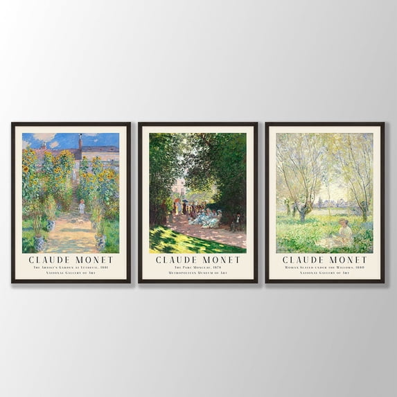 UNFFRAMED Claude Monet Prints Set, Impressionist Art, Farmhouse Decor ...