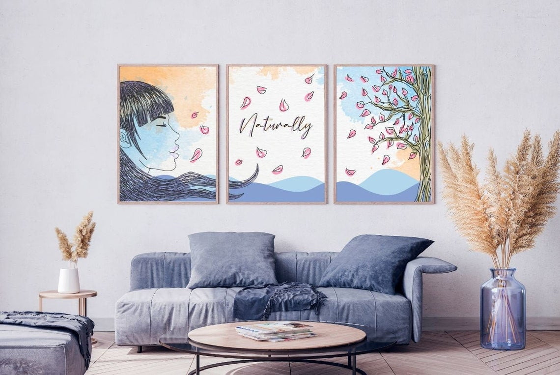UNFFRAMED Connection Printable Art Set. Nature Poster. Prints. Inhale ...