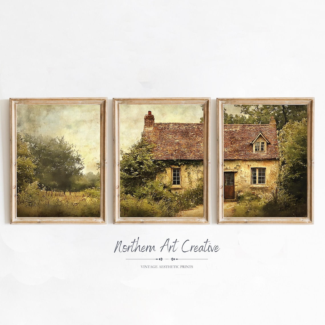 UNFFRAMED Cottagecore Decor Set Of 3 Posters Vintage English Cottage 3 ...