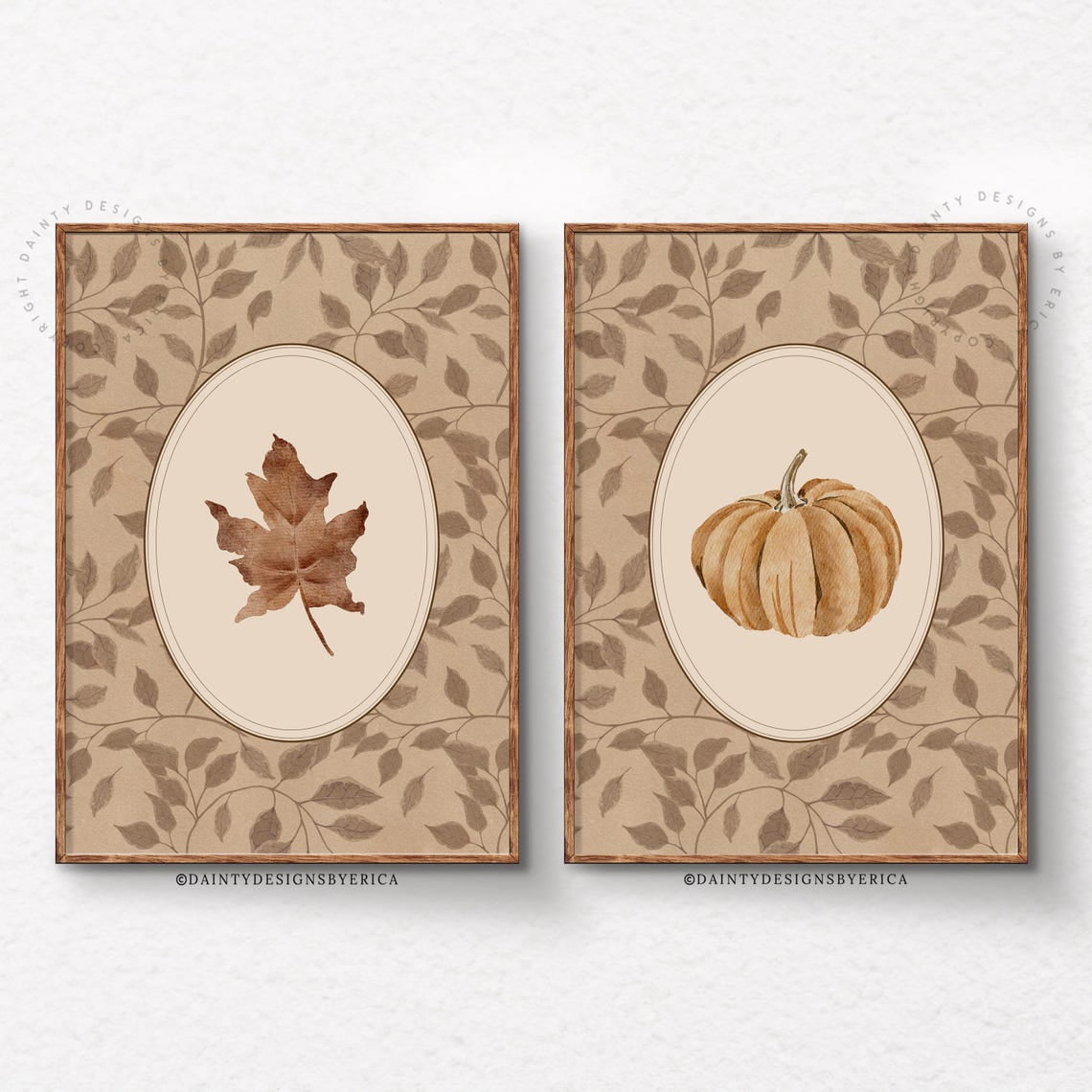 UNFFRAMED Fall Cottagecore Posters Set, Neutral Brown Autumn Wall Art ...