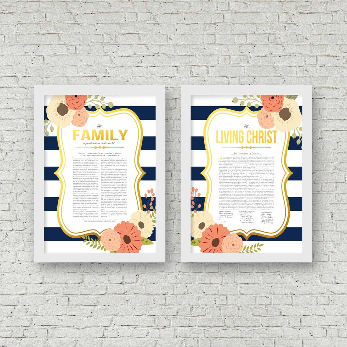 UNFFRAMED Family Proclamation And Living Christ Set Of S-3 Size Choices ...