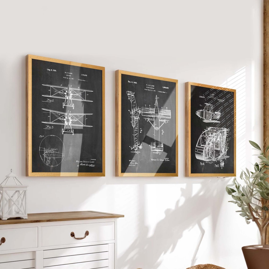UNFFRAMED Fly High With Aviation Patent Posters Set Of 3 - Ideal ...