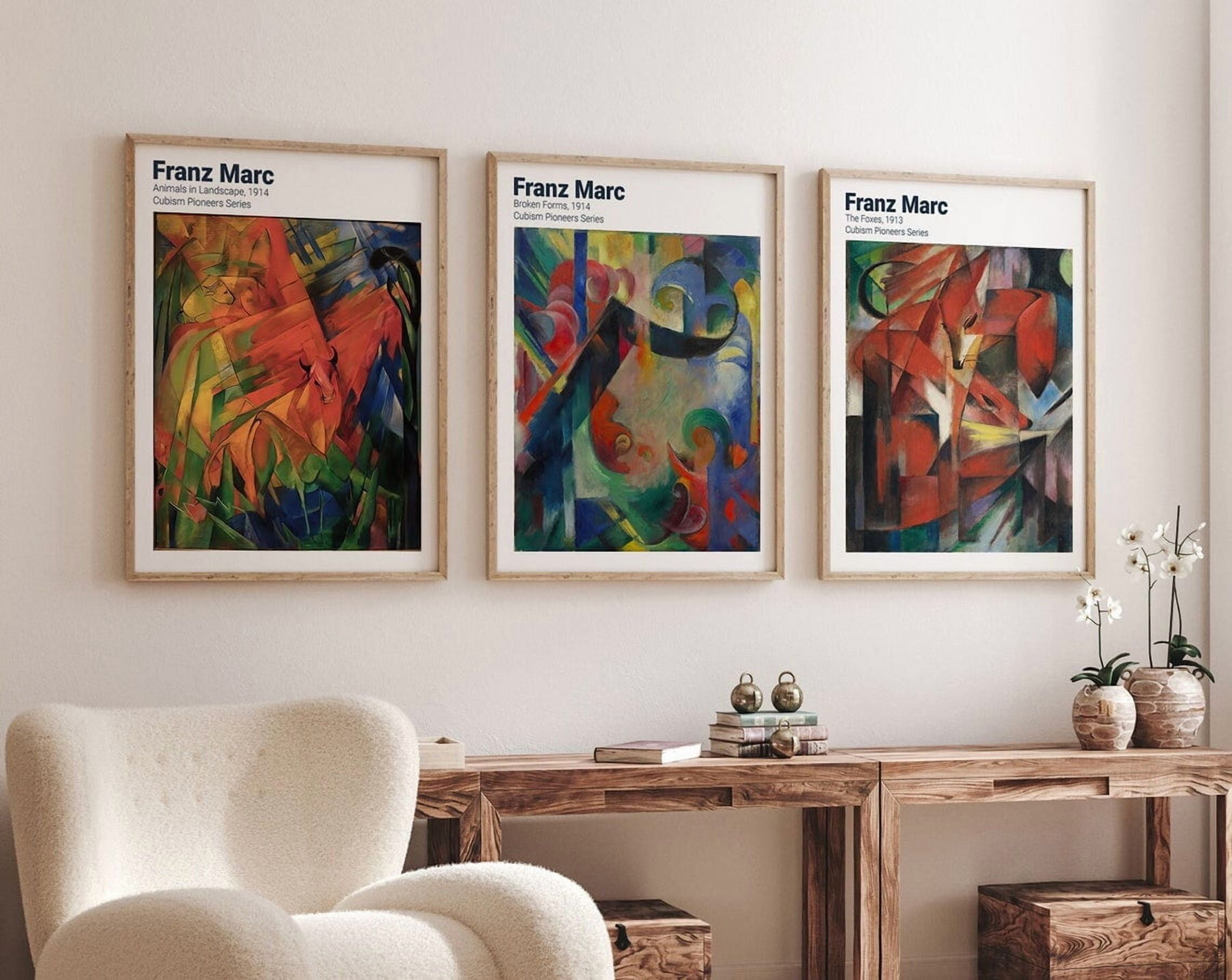 Luvia Franz Marc Set Of 3 Posters Abstract Gallery Antique Set Colorful ...