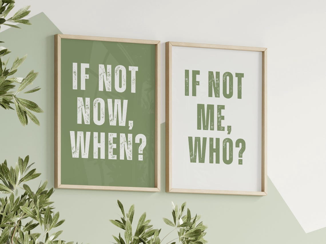 UNFFRAMED Green Motivational Quotes Poster Set Inspirational Office ...
