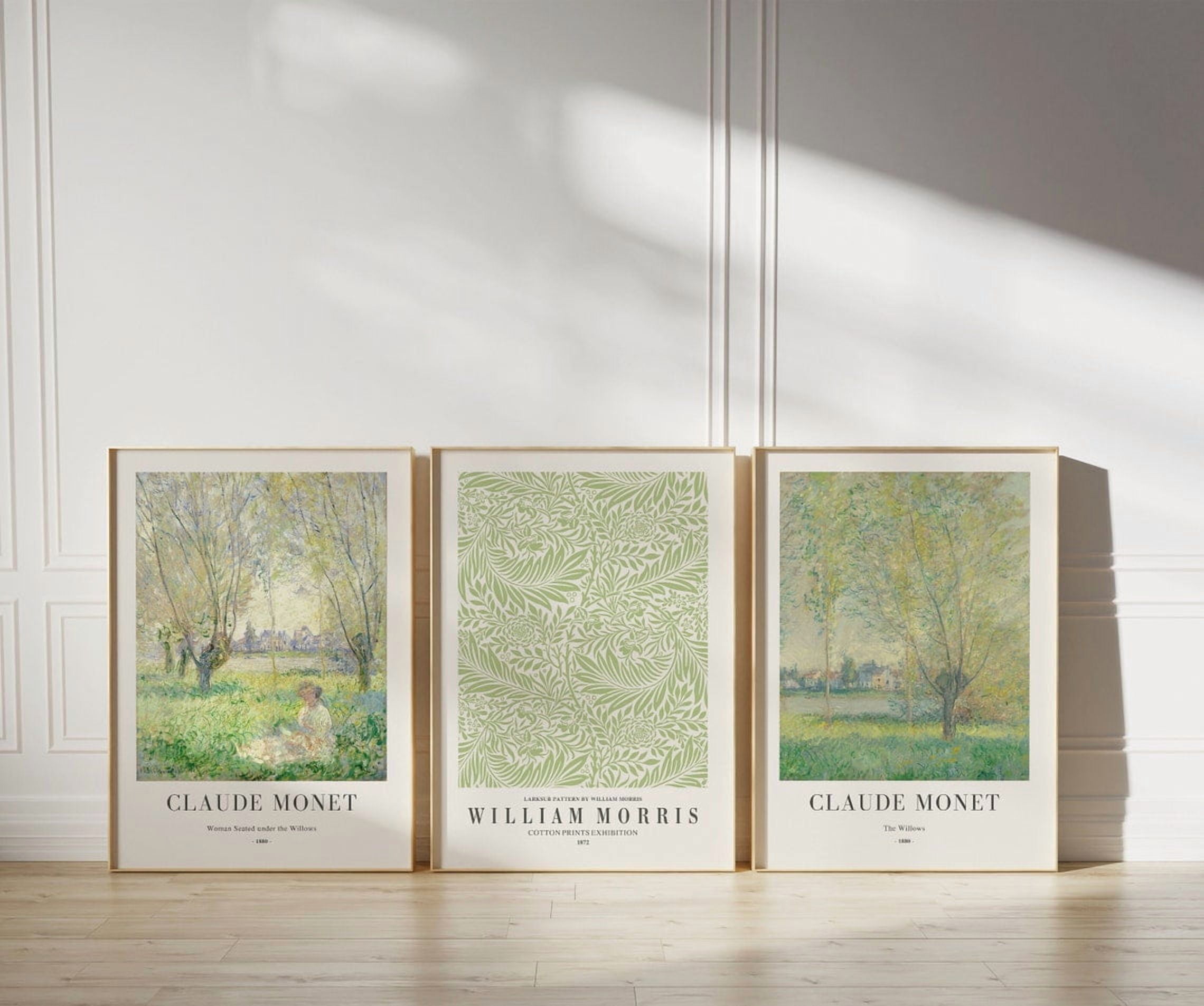 Luvia Green Vintage Gallery Wall Set Of 3, Monet Print, Modern Wall ...