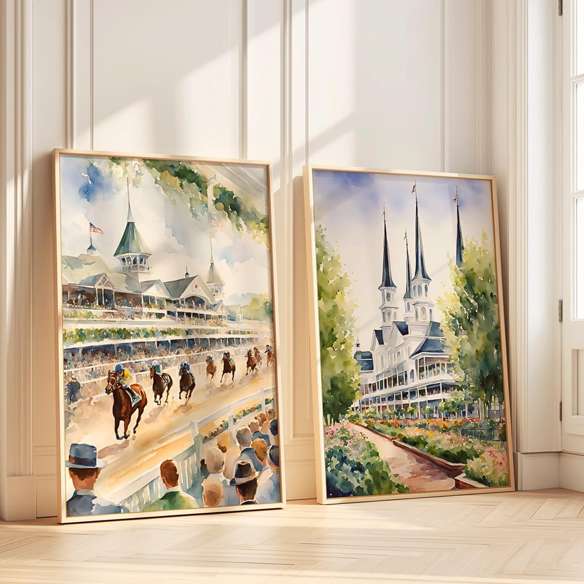 UNFFRAMED Horse Track Poster Set Of Two, Horse Racing High Res ...
