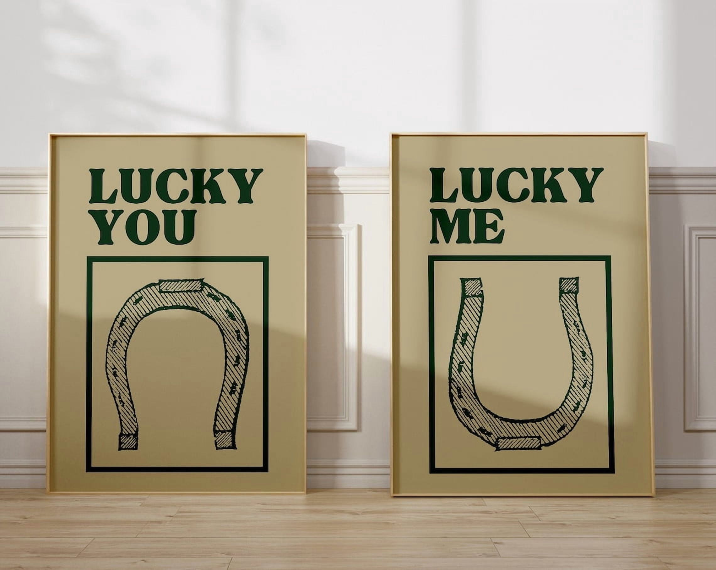 UNFFRAMED Horseshoe Posters Green Western Wild West Prints Retro ...