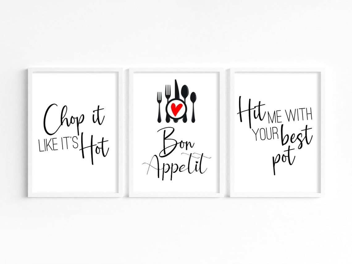 UNFFRAMED Kitchen Posters, Kitchen Quotes, Kitchen Utensil Posters ...