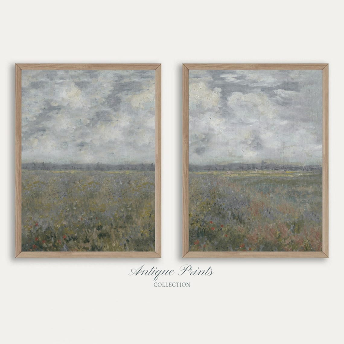 UNFFRAMED Landscape Muted, Country Set Split Poster, Farmhouse 2 Pieces ...