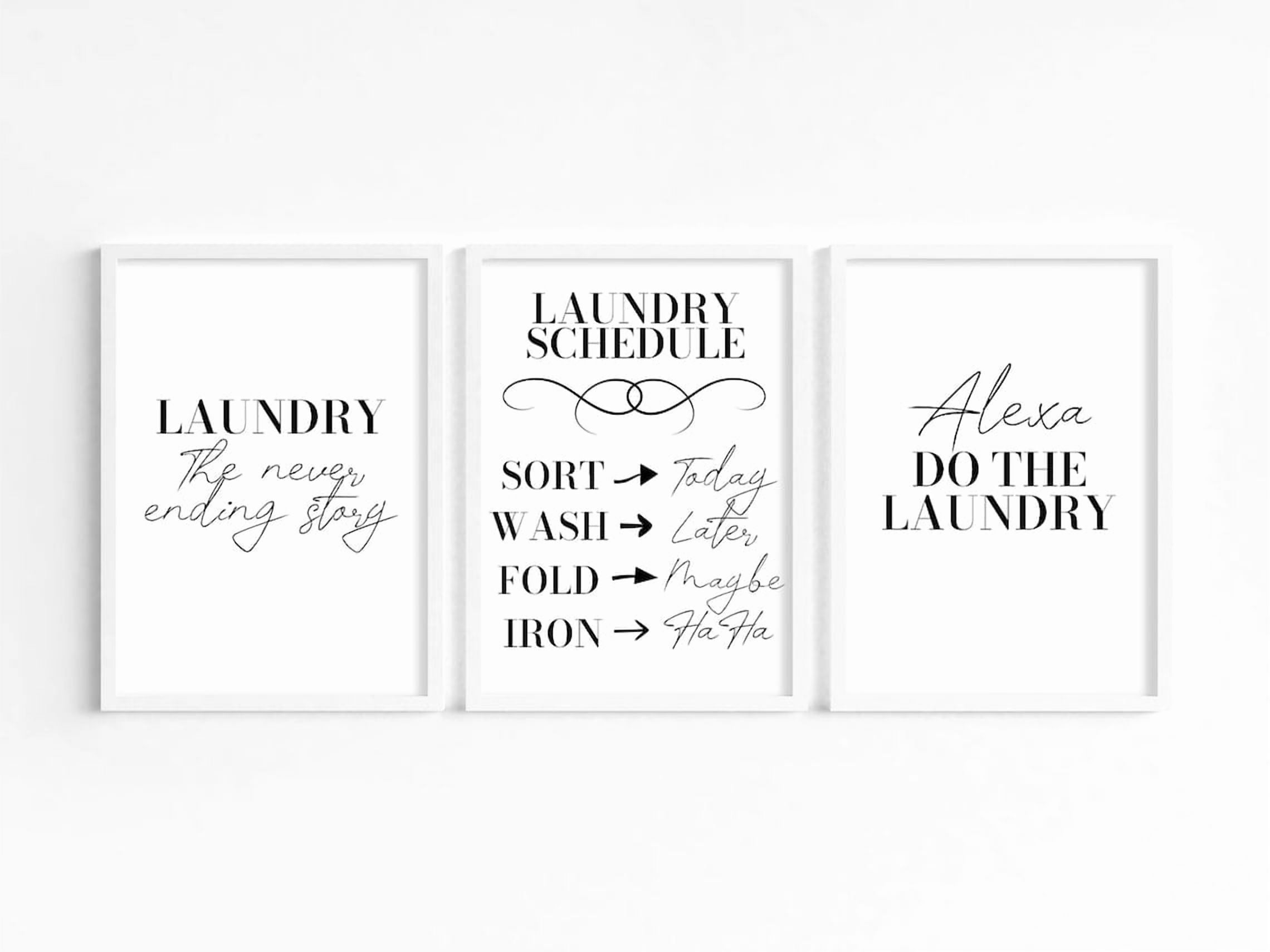 UNFFRAMED Laundry Room Posterset, Modern Utility Decor, Laundry ...