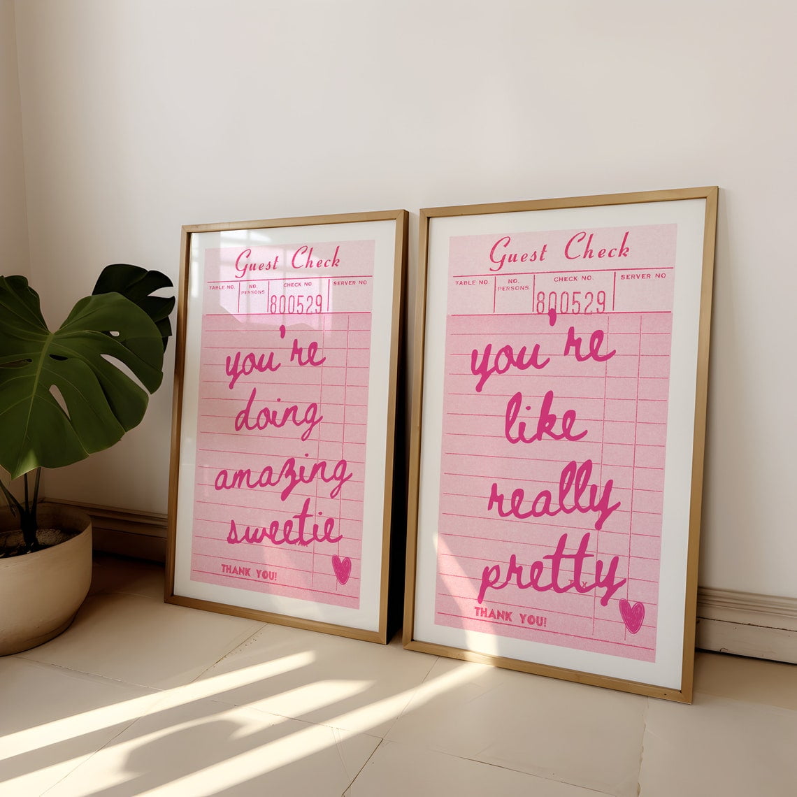 UNFFRAMED You'Re Like Really Pretty Guest Check Poster, Girly Preppy ...