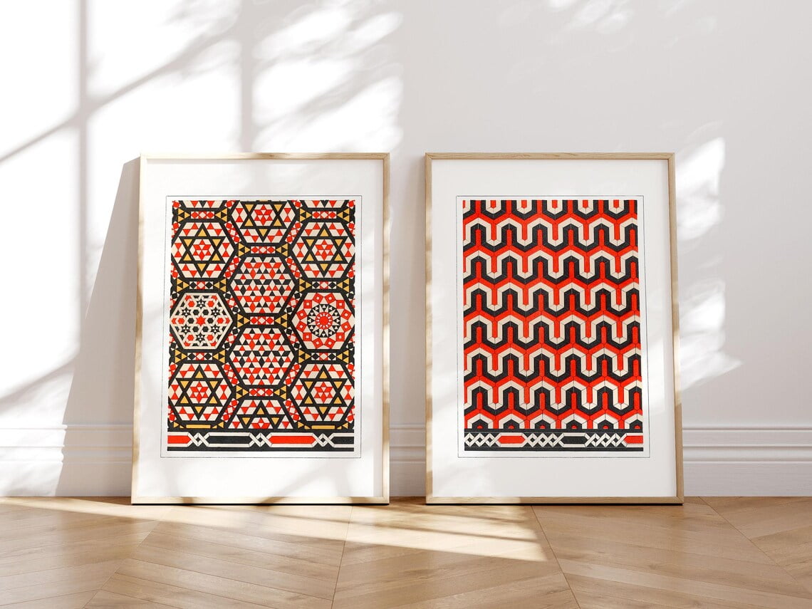 UNFFRAMED Lithography Posters, Gallery Wall Set Posters, Eclectic Art ...