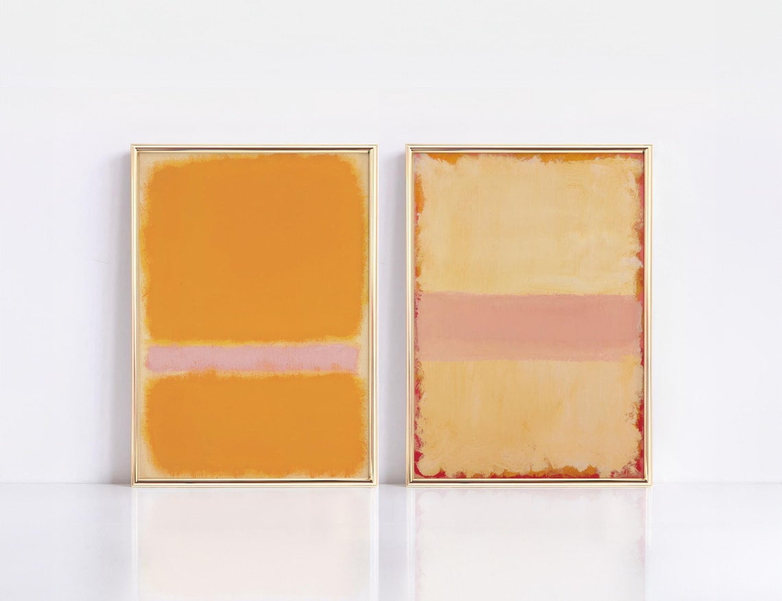 UNFFRAMED Luvia Set of 2 Abstract Exhibition Poster Prints, Modern Wall ...