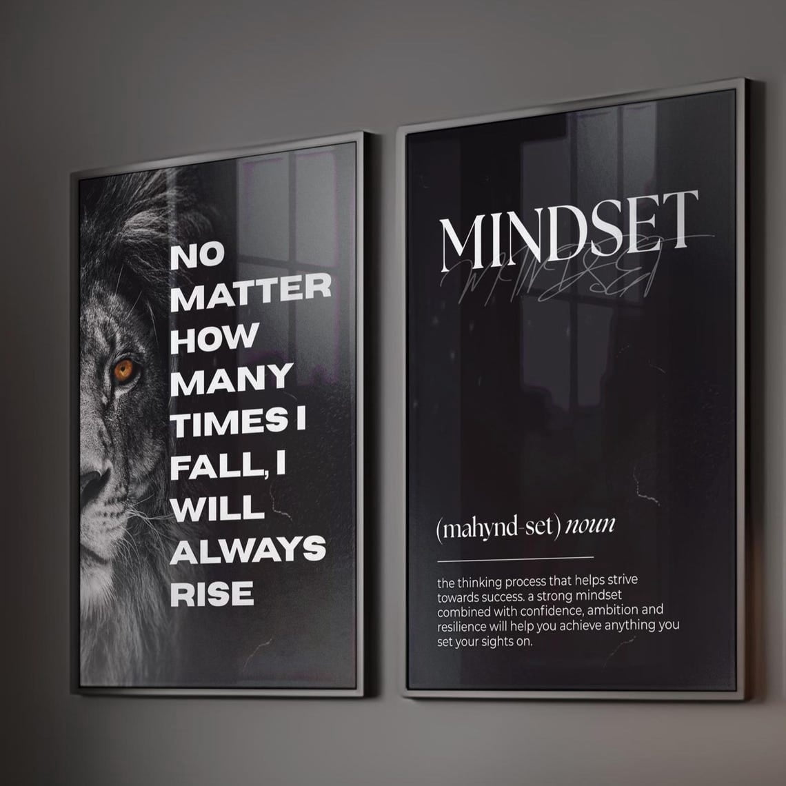 UNFFRAMED Luvia Set of 2 Mixed Motivational Wall Definition Art Prints ...