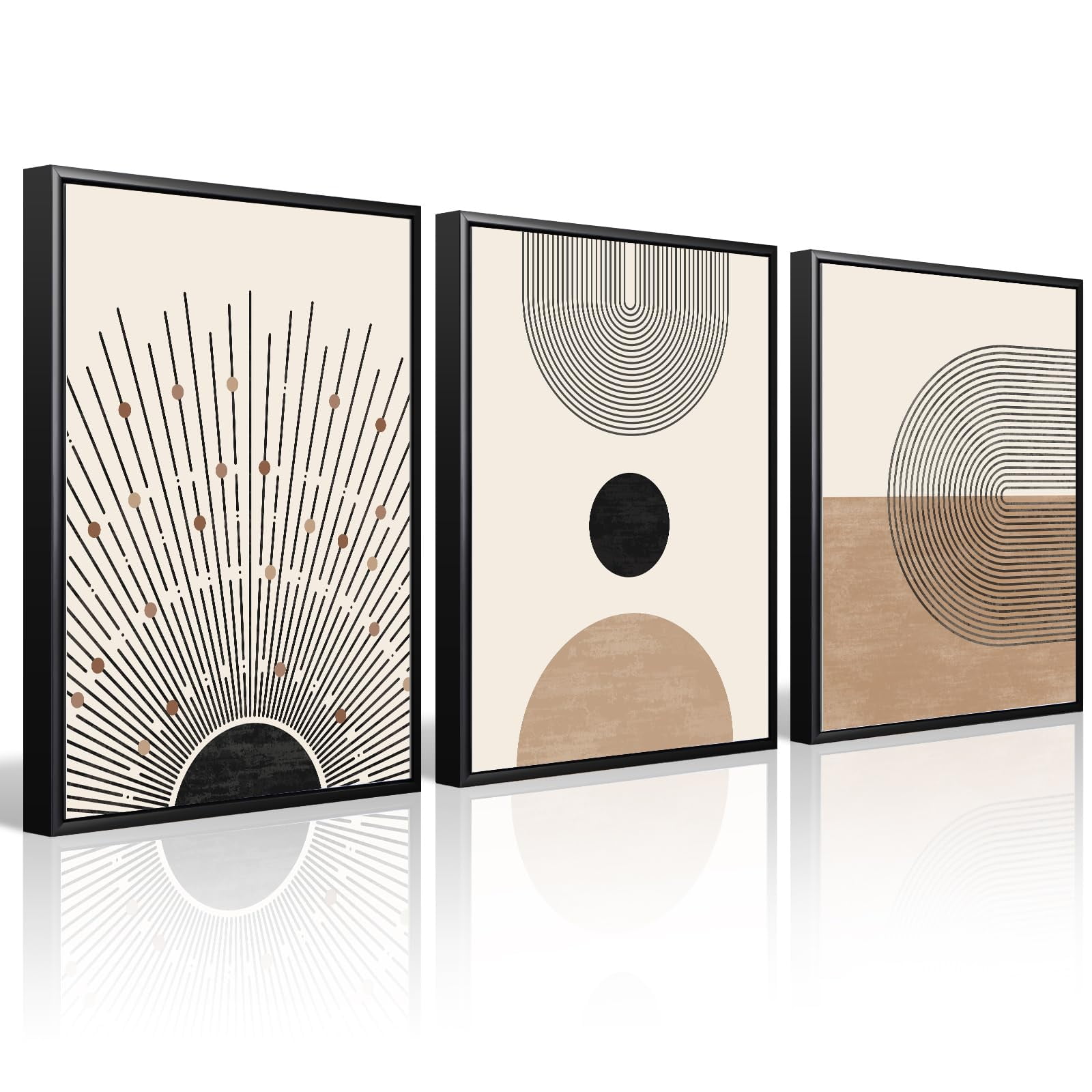 UNFFRAMED Luvia Set of 3 Mid Century Modern Neutral Boho Abstract ...
