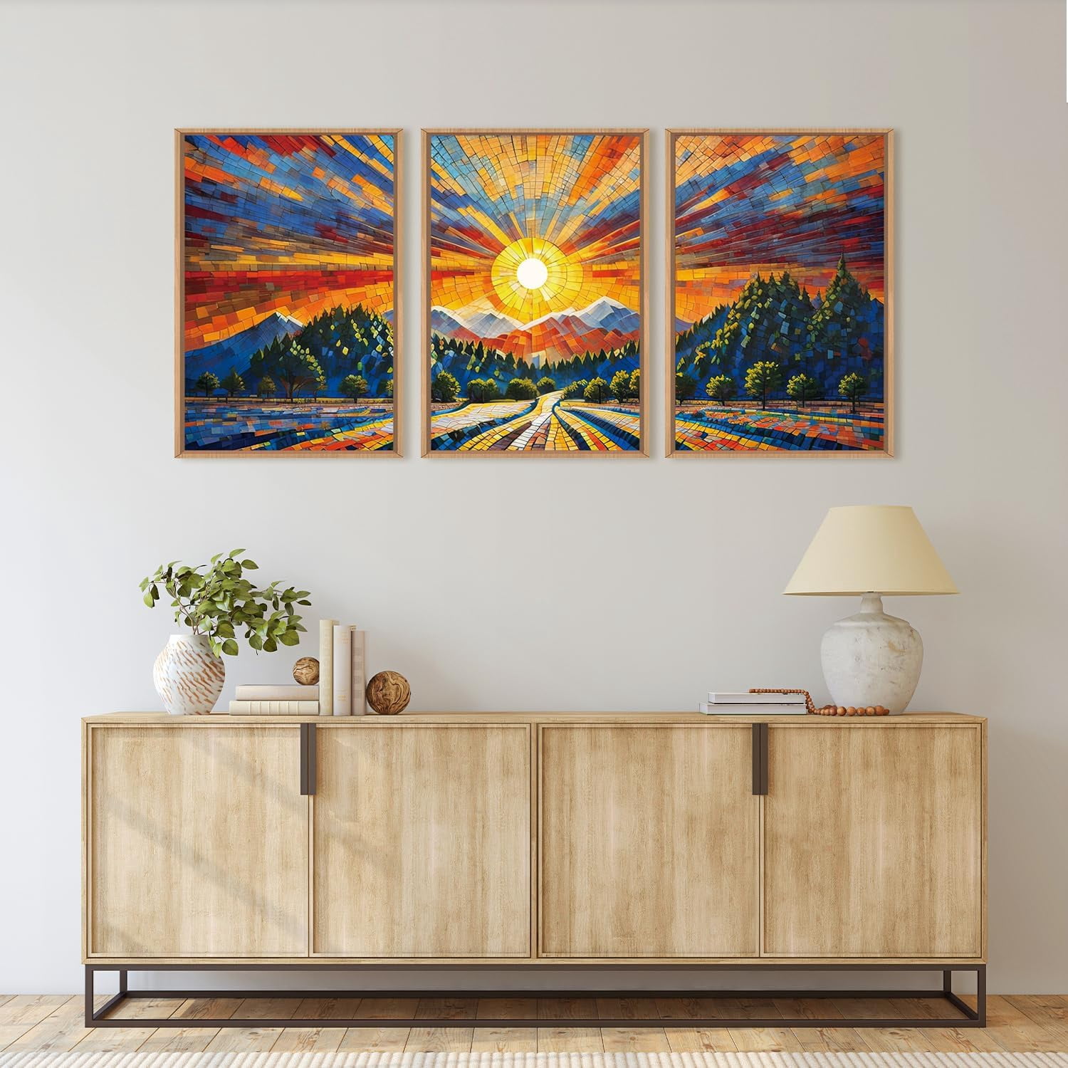 UNFFRAMED Luvia Set of 3 Natural Mountain Forest Poster, Wilderness ...