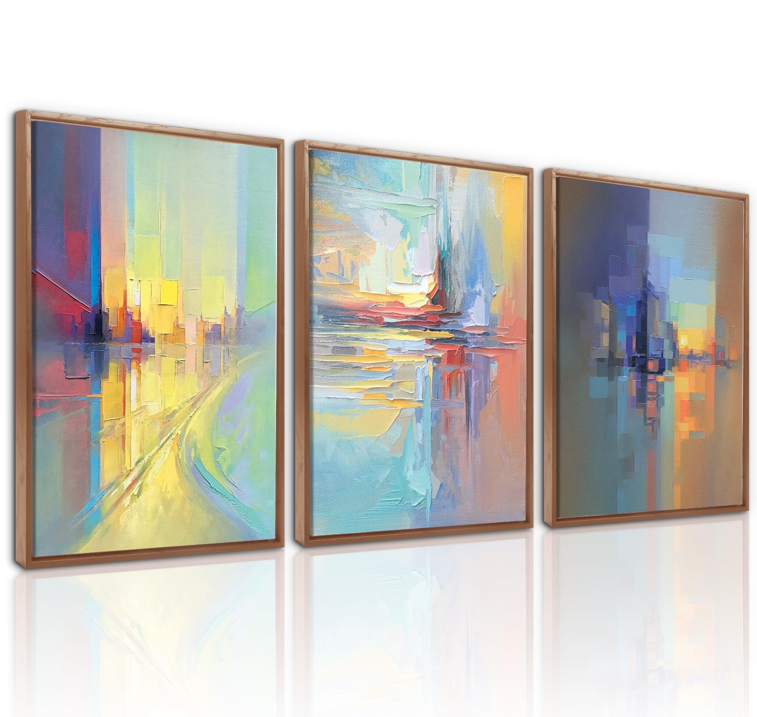 UNFFRAMED Luvia Set of 3 Neutral Abstract Poster Wall Art Mid Century ...