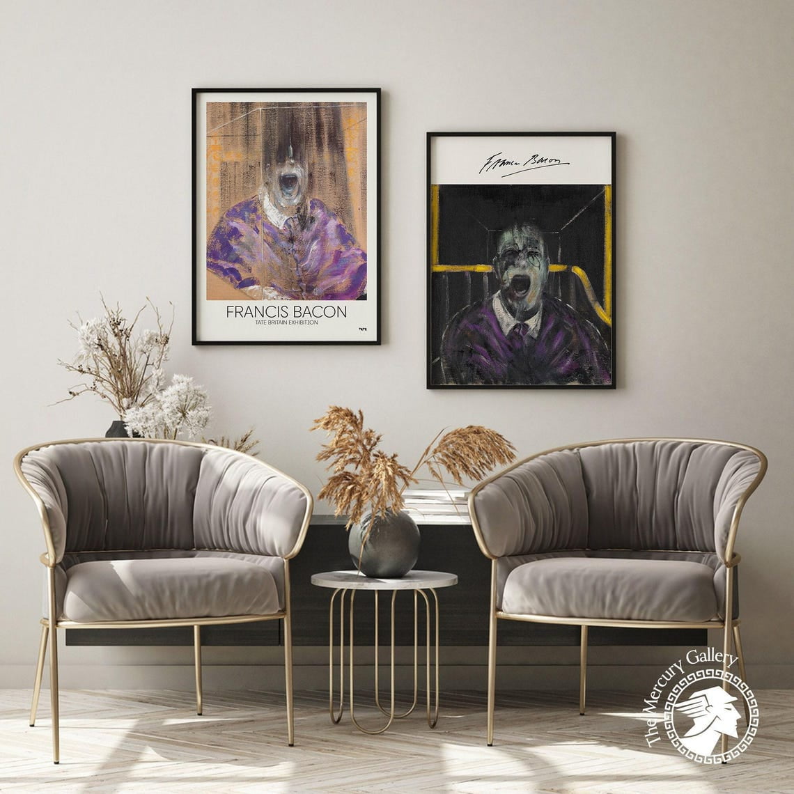 UNFFRAMED Luvia Set of 2 Francis Bacon Art Posters, Retro Contemporary ...