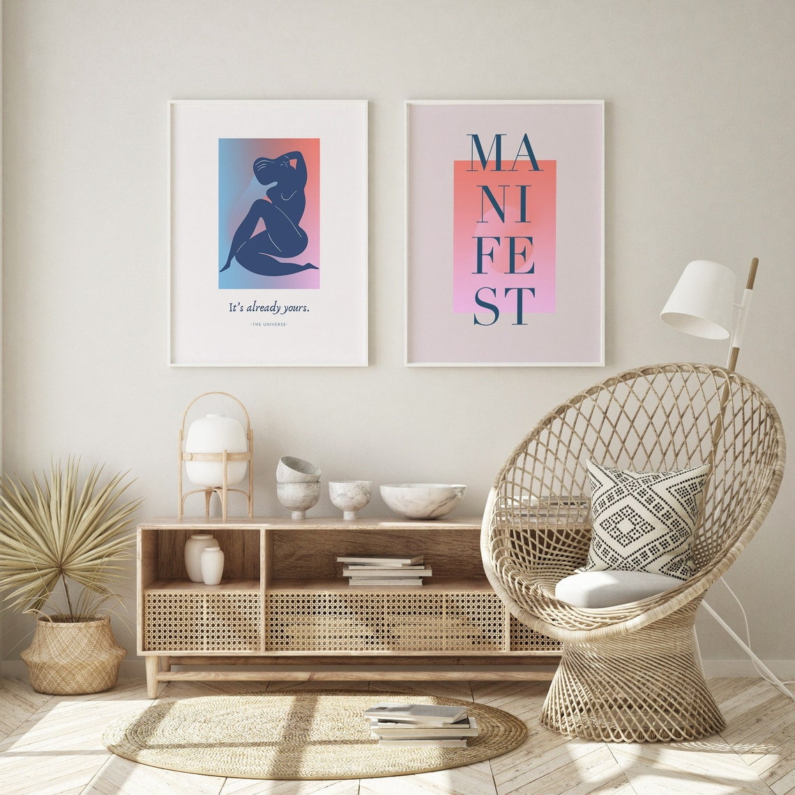 UNFFRAMED Manifestation Poster Manifest Posters Set Affirmation Wall ...