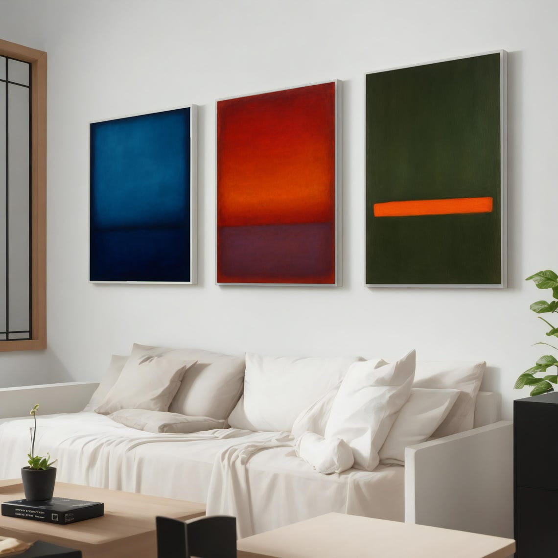 UNFFRAMED Mark Rothko Set Of 3, Abstract Color Field Wall Art, Ready To ...