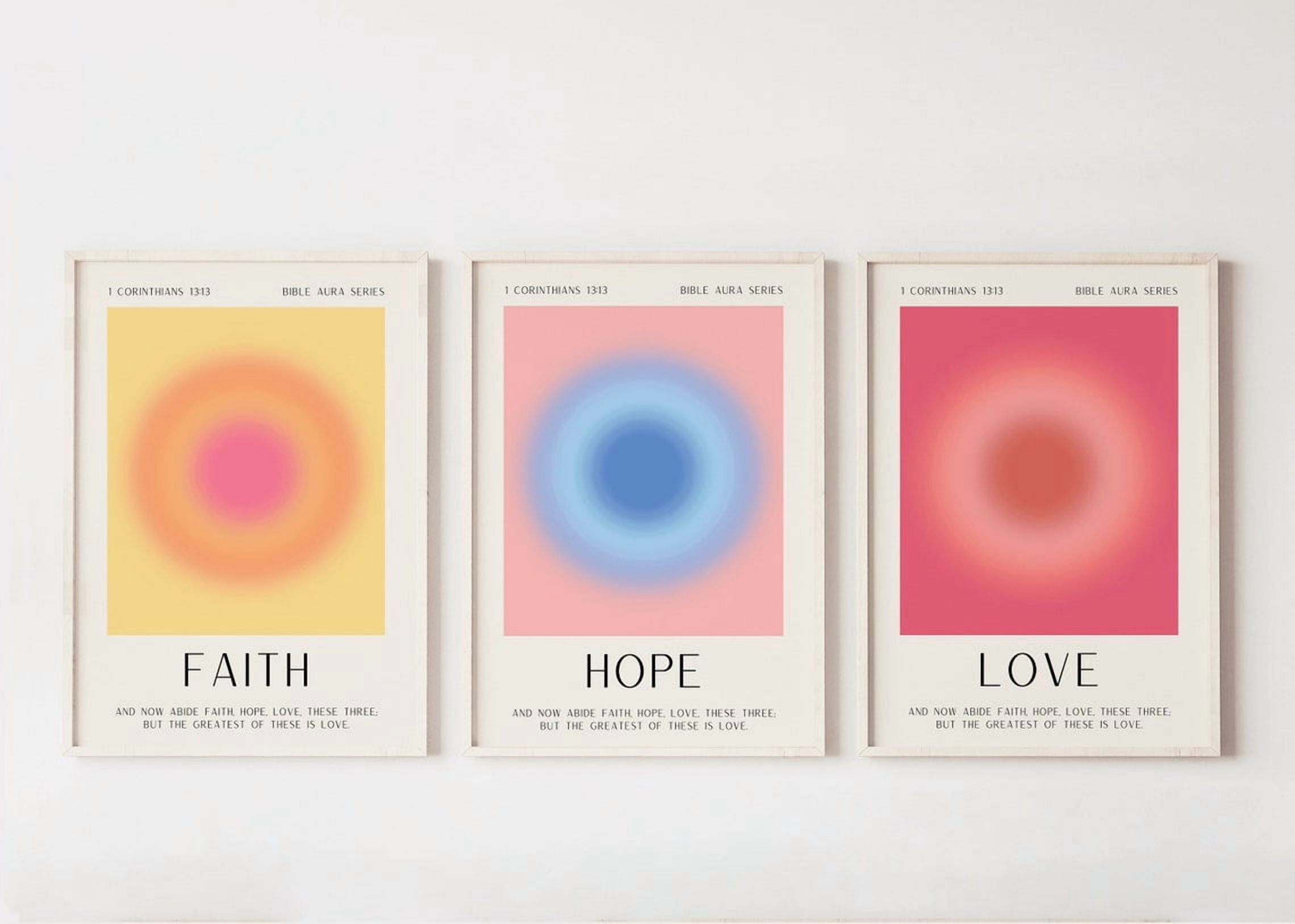 Luvia Modern Scripture Posters God Art 1 Corinthians 13:13 Faith Love ...