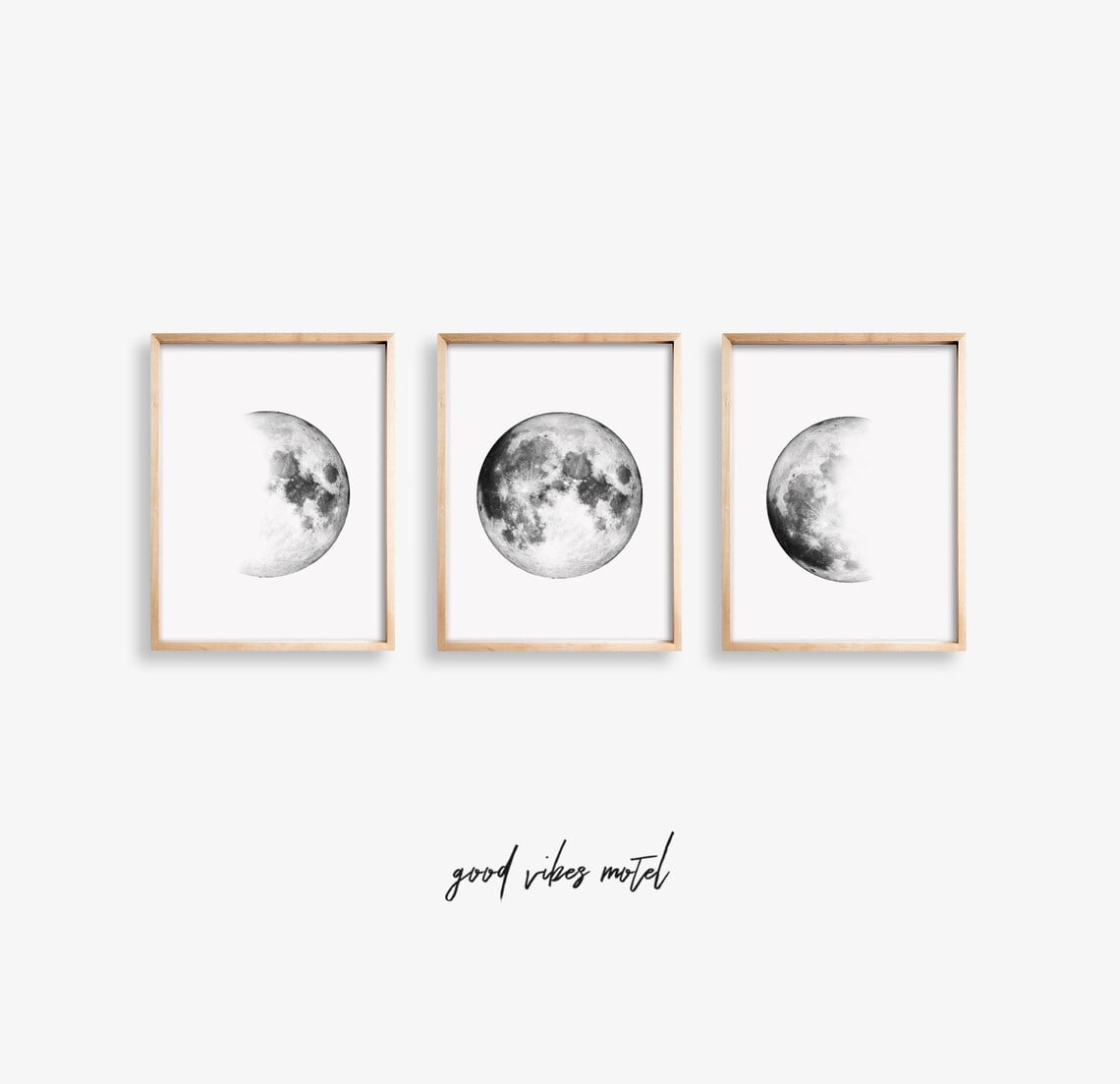 UNFFRAMED Moon Phase Poster, Set Of 3 Wall Art Posters,, Moon Poster ...