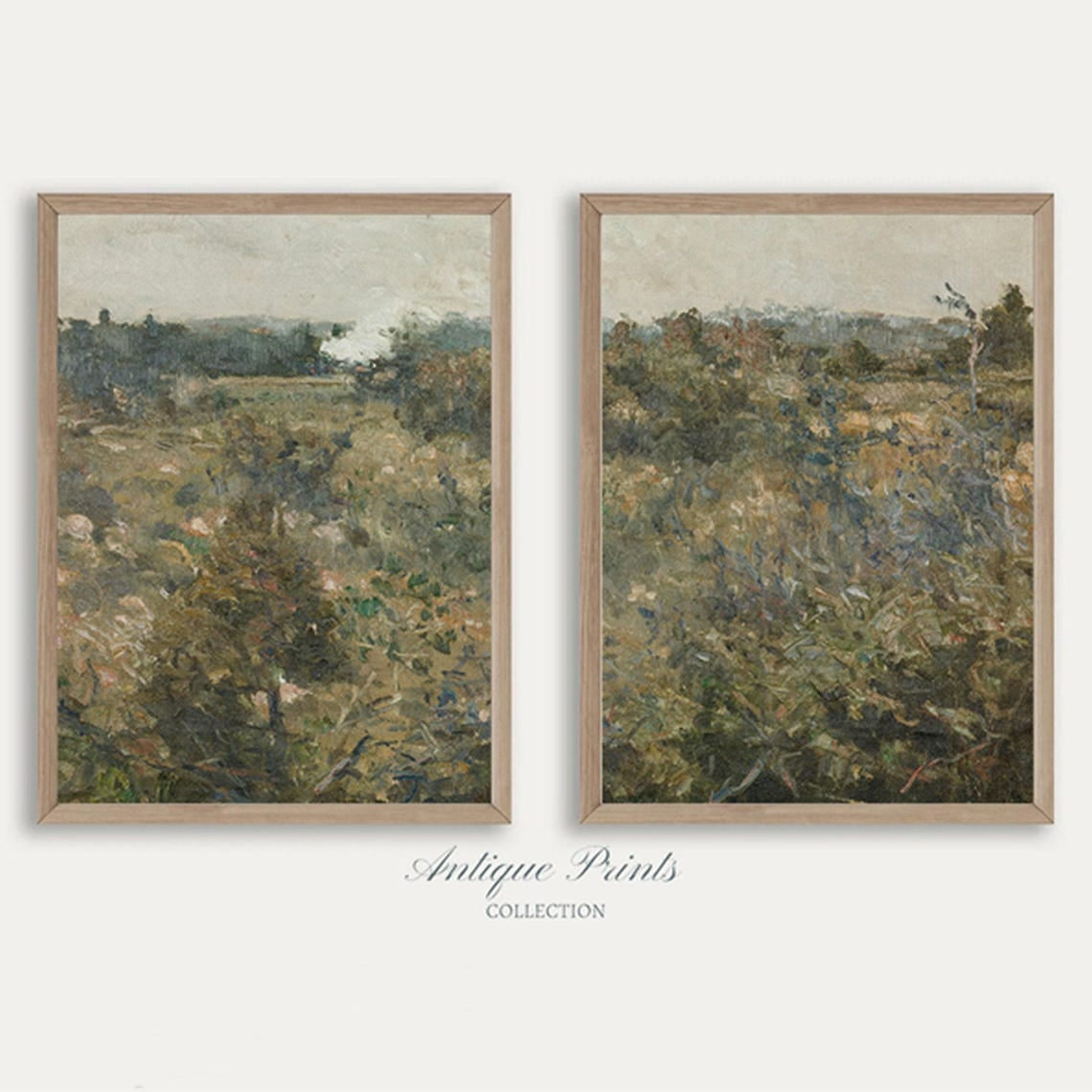 UNFFRAMED Muted, Neutral Landscape Set Split Poster, Country 2 Pieces ...