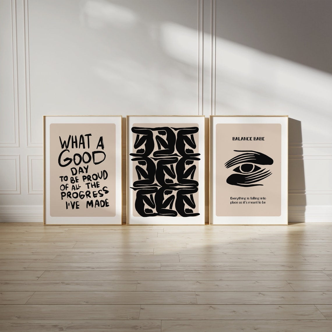 UNFFRAMED Neutral Aesthetic Poster Set, Feminist Wall Decor Set ...