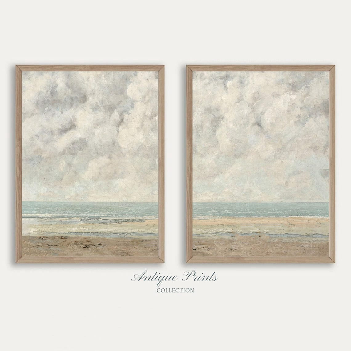 UNFFRAMED Neutral Seascape, Coastal Set Split Posters, Muted Beach 2 ...