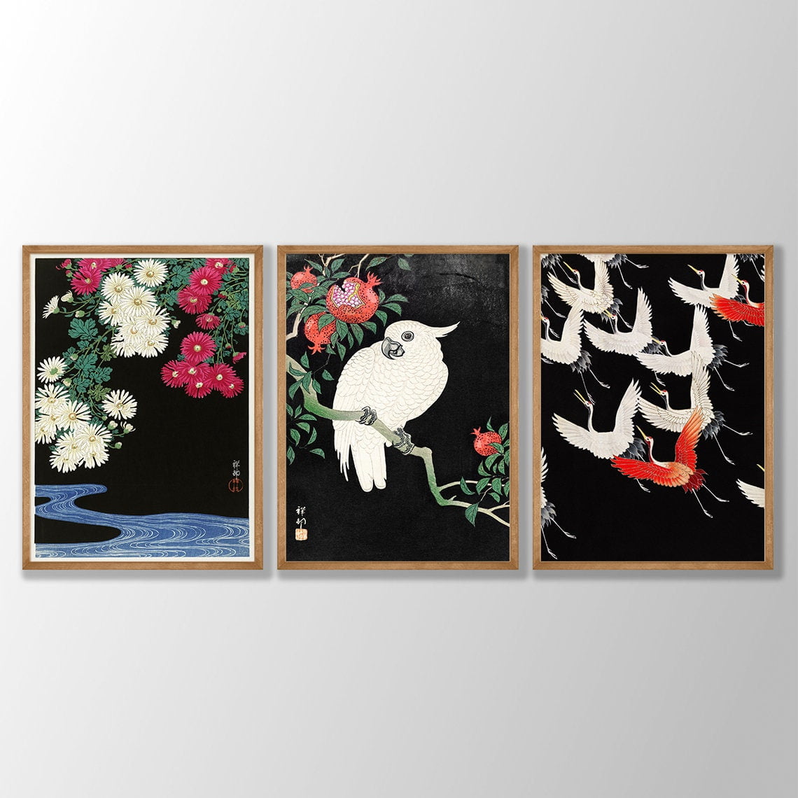 UNFFRAMED Ohara Koson Japanese Prints Set, Bird & Flower Art, Gallery ...