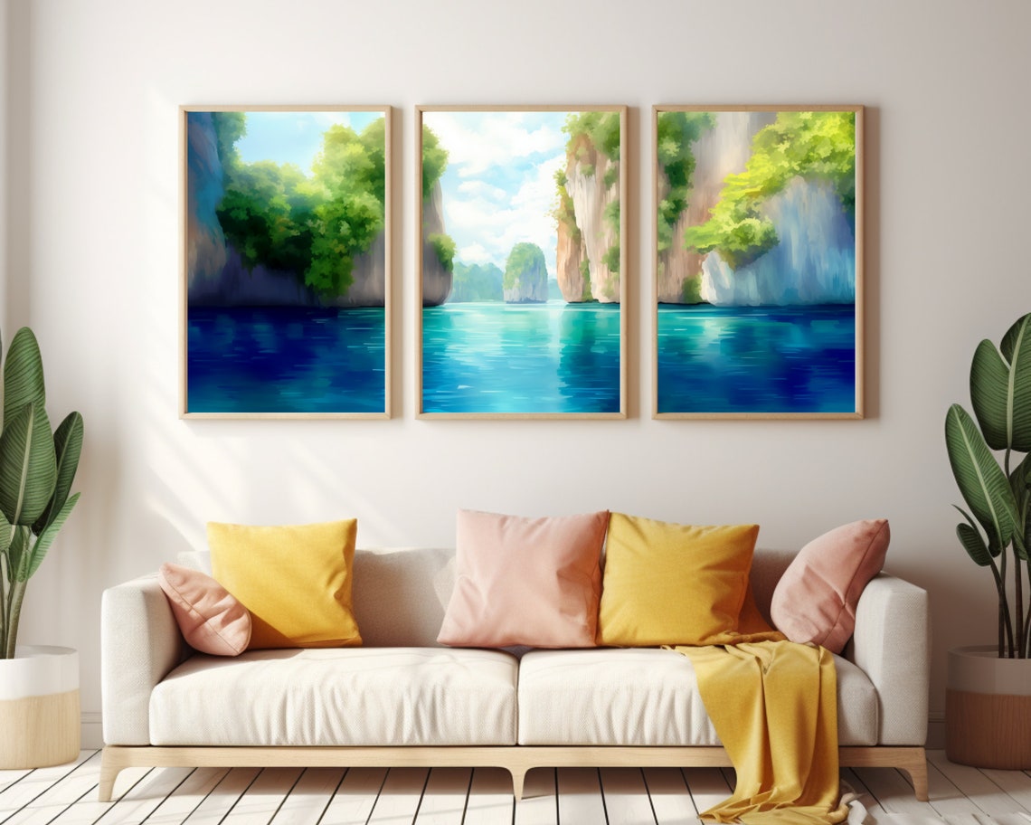 UNFFRAMED Palawan Poster Set Of 3, El Nido Coastal Wall Art, Southeast ...