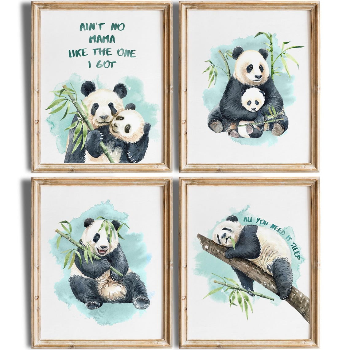 UNFFRAMED Pandas Art Posters Set Set 4 Prints 12x18 - Walmart.com